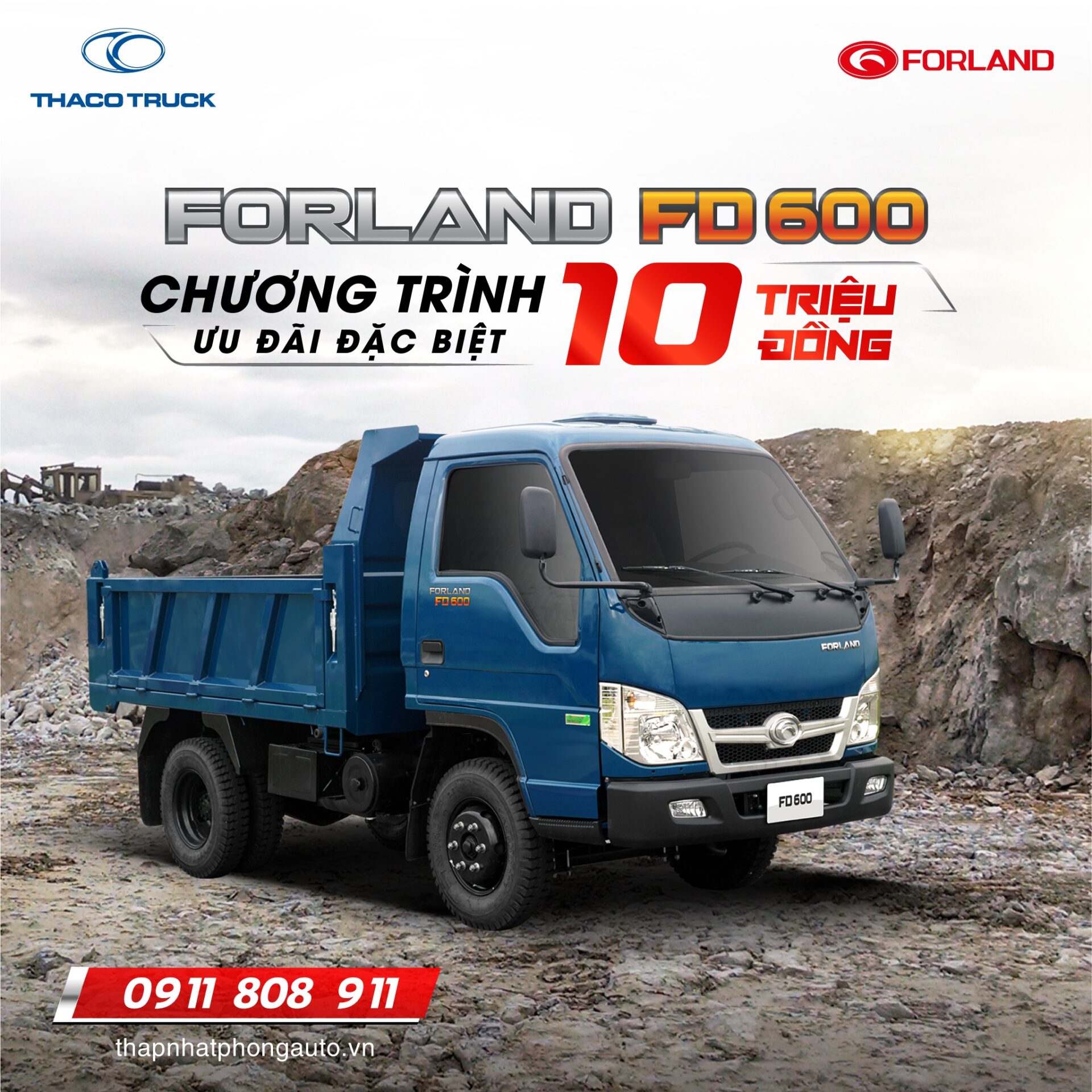 ƯU ĐÃI LÊN ĐẾN 10 TRIỆU ĐỒNG KHI ĐẦU TƯ DÒNG XE BEN FORLAND FD600 ...
